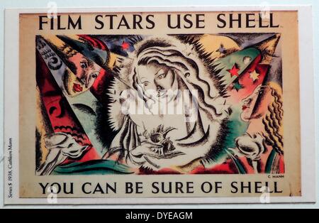 Advertising postcard from Shell Oil circa 1930's at Upton House in the ...