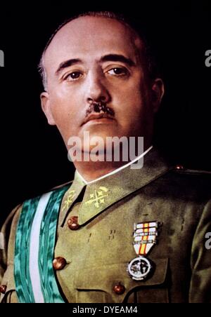 Portrait of General Fransico Franco. Dictator leader of Spain from 1936 ...