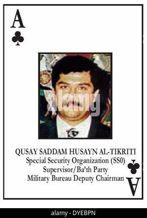 Saddam Hussein playing cards, Iraq war most wanted playing cards Stock ...