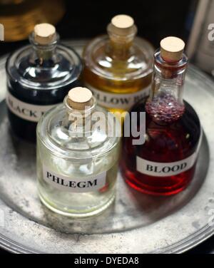 Bottles containing the four humours in ancient medicine. Greek ...