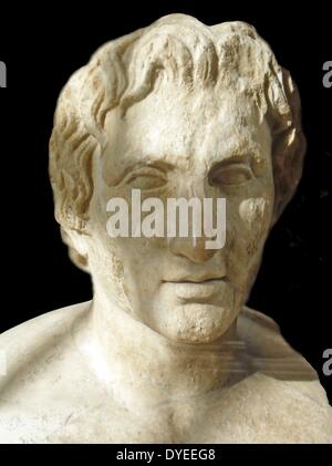 Portrait of Alexander the Great, Hermes Azara 1st Century A.D Stock ...