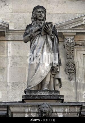 Statues embellishing the Louvre Museum, Nicolas Poussin 2013. French ...