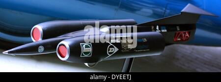 Model of the Thrust SSC, Supersonic Car 1997. Thrust SSC holds the ...