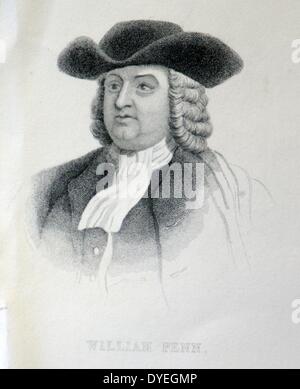 Portrait of William Penn (1644-1718), English real estate entrepreneur ...