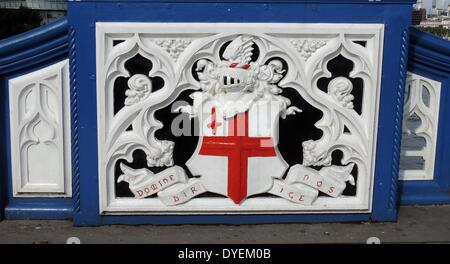 Coat of Arms of The City of London on Tower Bridge, London, England ...