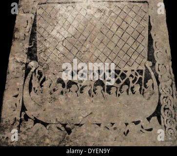 Carved funerary stone, depicting the dead heroes' entry into Valhalla ...