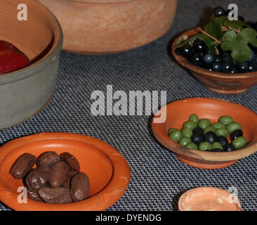 Models depicting typical Roman food from the early part of the Roman ...