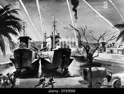 Allied ships in Bizerte Harbor, Tunisia, May 1943. American and Free ...