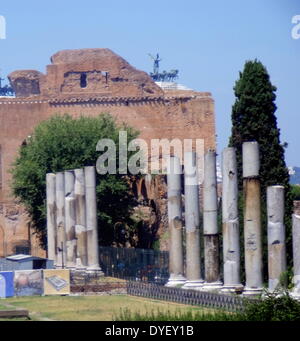 Detail from the Roman Forum, a rectangular plaza in the centre of Rome ...