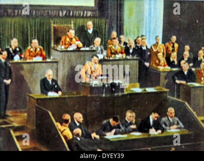 Adolf Hitler addressing the Reichstag or German Parliament circa 1933 ...