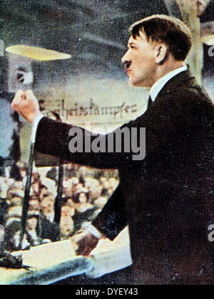 Hitler addressing Nazi supporters in Munich, Germany 1923 Stock Photo ...