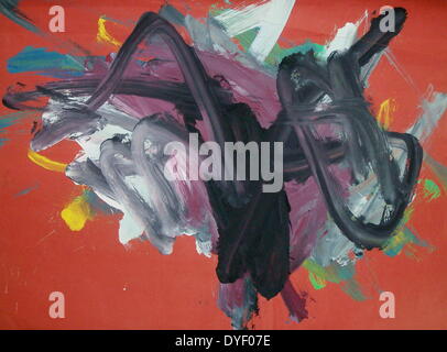 Painting by the Chimpanzee 'Congo', London Zoo. Late 1950s Stock Photo ...