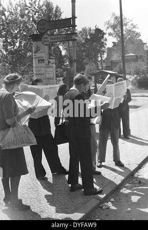 The end of the Berlin Blockade - West Berlin citizens are reading about ...