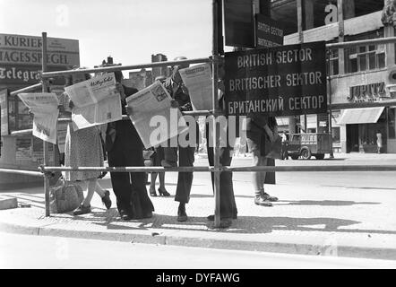 The end of the Berlin Blockade - West Berlin citizens are reading about ...
