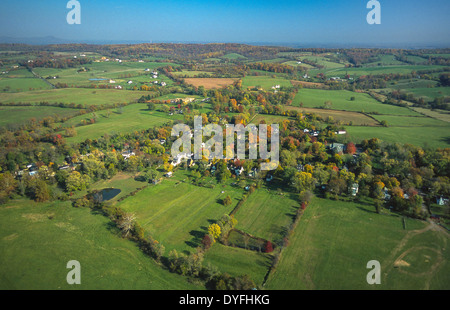 WATERFORD, VIRGINIA, USA - Aerial of historic hamlet of Waterford ...