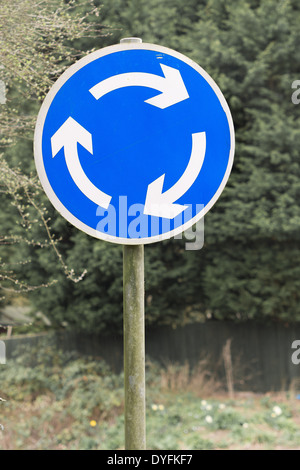 Blue circular traffic sign indicating a shared path, with pedestrian ...