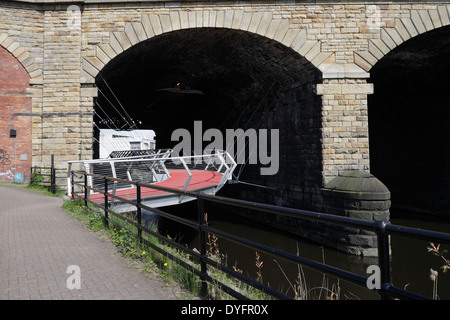 Suspended walkway Cobweb bridge footpath through the wicker arches over ...