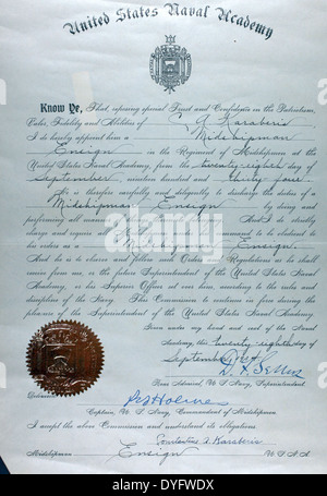 This certificate appoints Karaberis to the rank of Ensign in the U.S ...