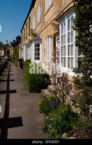 Cottages in High Street, Blockley, Gloucestershire, England, UK Stock ...