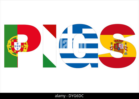 PIGS - Portugal, Italy, Greece and Spain. Negative labeling of the EU ...