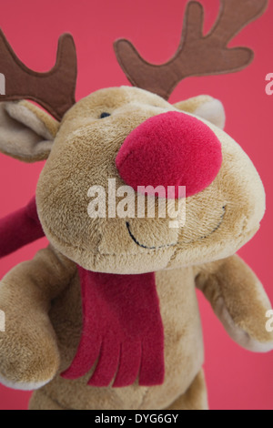 Rudolph the red-nosed reindeer soft toy teddy Stock Photo - Alamy