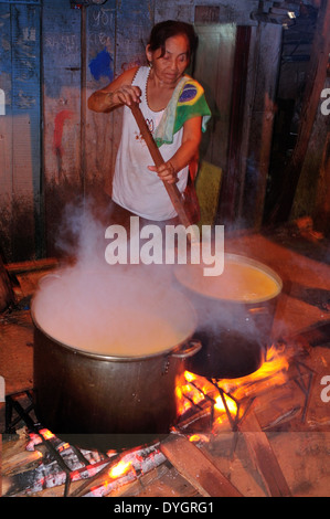 Elaboration of Chicha by traditional method for Fiesta de San Juan in ...