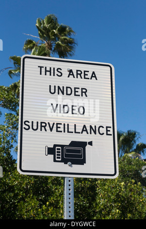Area Under Video Surveillance Warning sign with picture illustration of ...