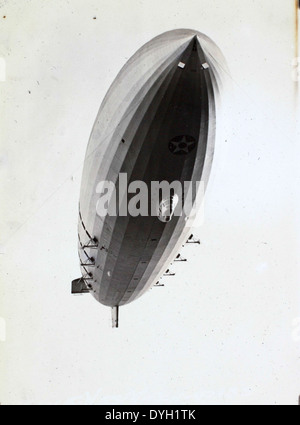 This image features a Goodyear blimp alongside the USS Akron and USS ...
