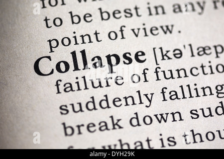 Fake Dictionary, Dictionary definition of the word Collapse Stock Photo ...