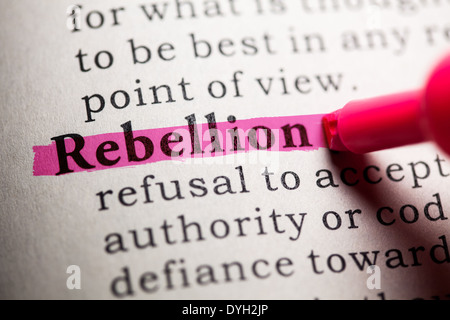 Fake Dictionary, Dictionary definition of the word rebellion Stock ...