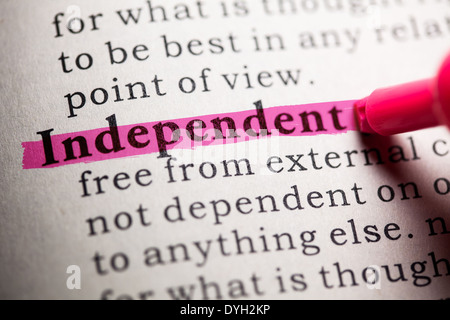 Fake Dictionary, Dictionary definition of the word independent Stock ...