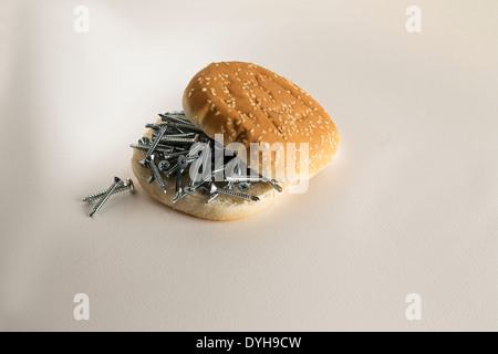 Fast food sesame bread with screws Stock Photo - Alamy