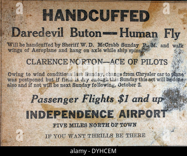 This photo from the Carter Buton album captures a barnstormer aircraft ...