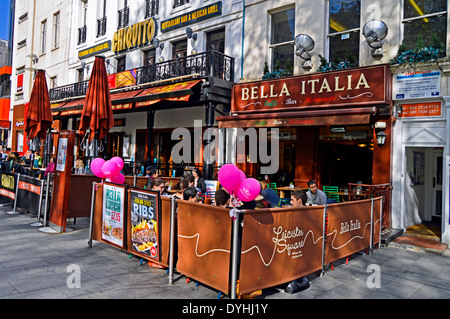 Bella Italia Restaurant Leicester Square London at night Stock Photo ...