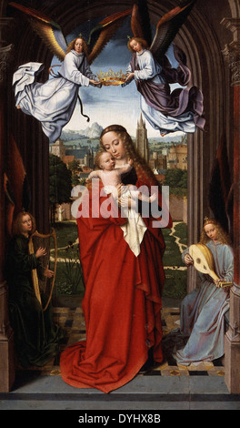 Virgin and Child with Four Angels, Gerard David, ca. 1510–15 Stock ...
