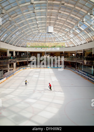 Skating at West Edmonton Mall Ice Palace. Four youths take to the large ...