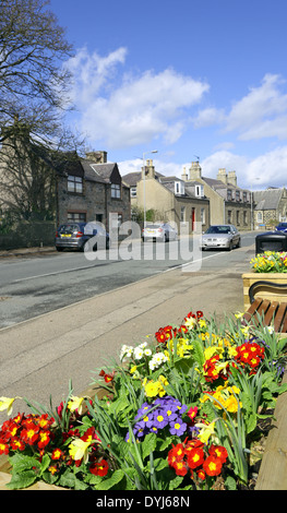 The main street in the village of Newburgh, Aberdeenshire, Scotland, UK ...