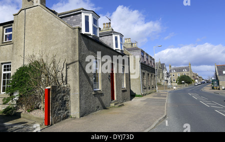 The main street in the village of Newburgh, Aberdeenshire, Scotland, UK ...