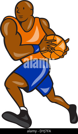 African american basketball player holding ball by illuminated triangle ...