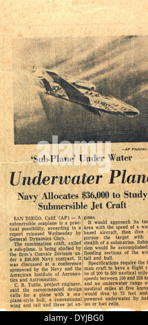 The submersible seaplane, developed by General Dynamics, was an ...