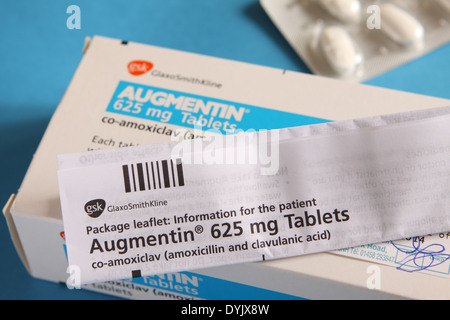 Augmentin antibiotic tablet packet Co-Amoxiclav produced by ...