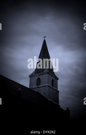 Gothic church steeple in Bandera, Texas USA Stock Photo - Alamy
