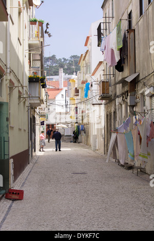 Streets of Nazare, Portugal Stock Photo - Alamy