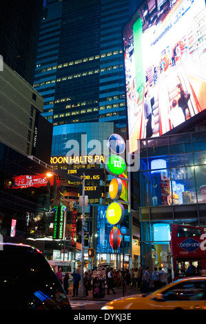 Lighted Billboards at twilight, Times Square New York City Stock Photo ...