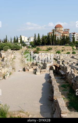The Eridanos River arched vaulted channel beside Sacred Gate Kerameikos ...