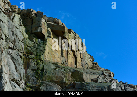 Rock face detail. Shap Pink Granite Quarry, Shap, Cumbria, England ...