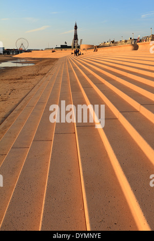 Blackpool Tower promenade and seafront regeneration Lancashire England ...