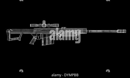 sniper rifle 3D model body structure, wire model Stock Photo - Alamy