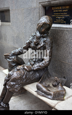 A sculpture of Eleanor Rigby located on Stanley Street in Liverpool ...