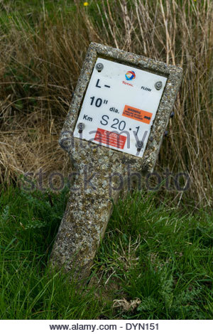 High Pressure gas pipeline marker posts by the roadside at Bintree ...